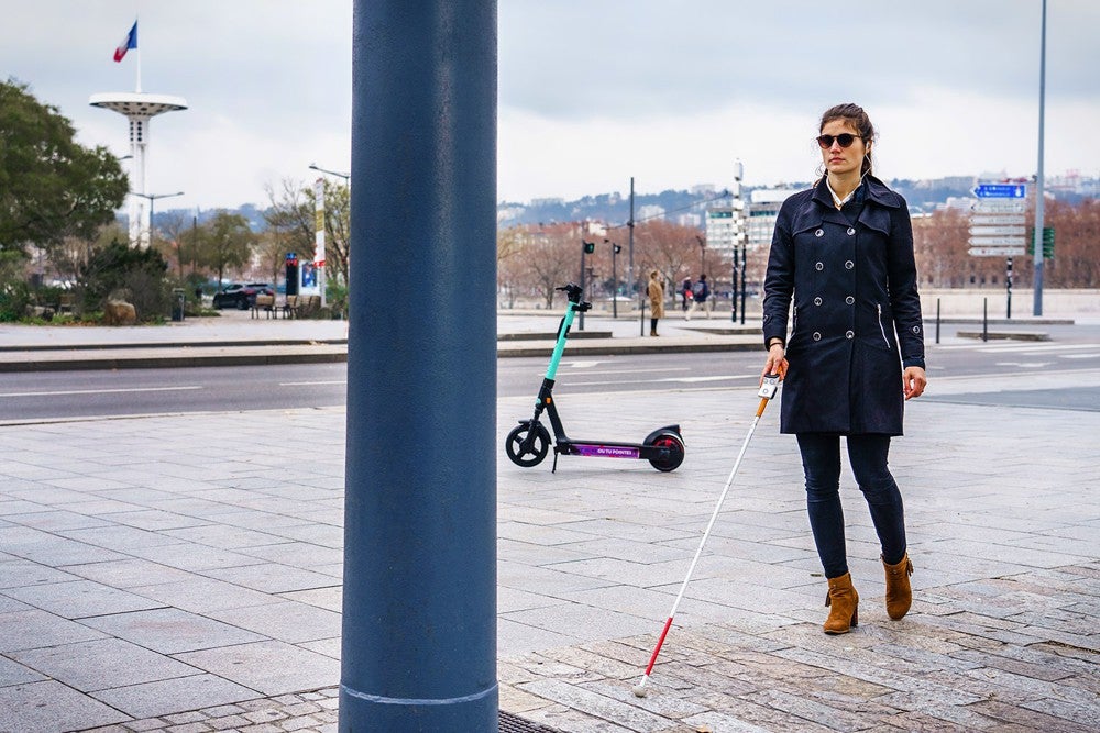 The cane-mounted sensor that helps visually-impaired people avoid ...