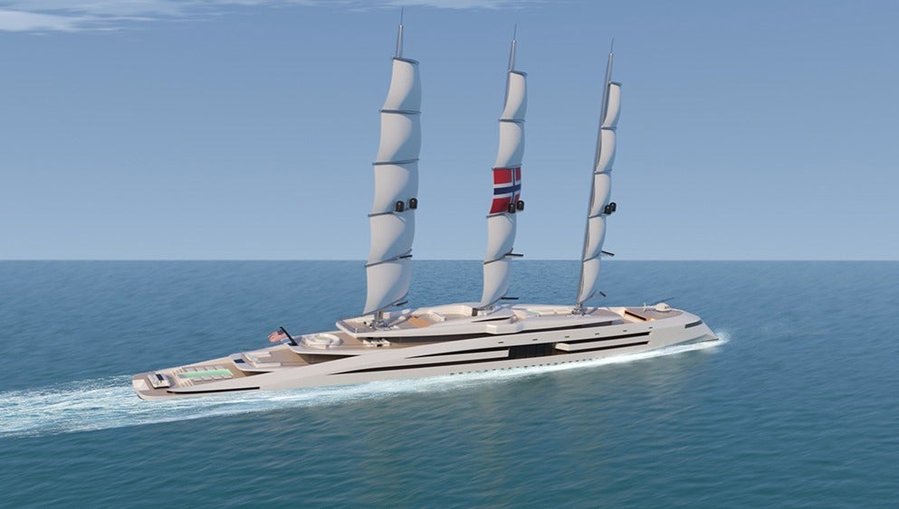 Zero-emission luxury superyacht features giant solar cell sails - The ...