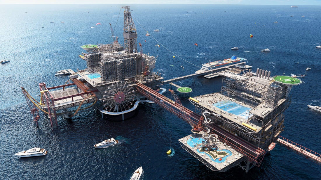 Saudi Arabia to convert oil rig into a 150,000 square metre 'extreme ...